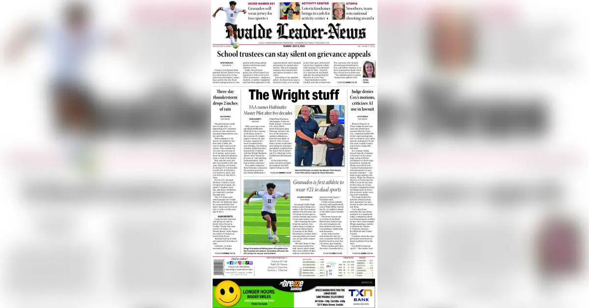 Uvalde Leader-News Sunday July 6, 2025 - Uvalde Leader News
