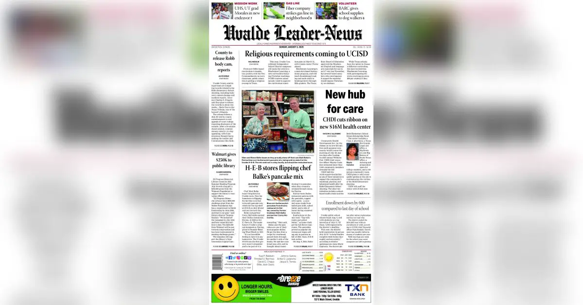 Uvalde Leader-News Sunday August 3, 2025 - Uvalde Leader News