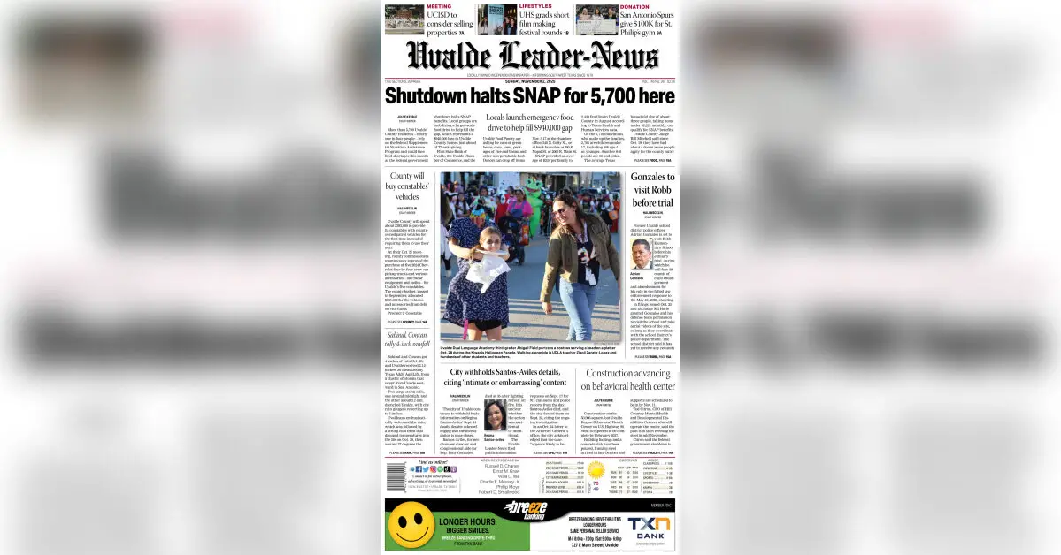 Uvalde Leader-News Sunday November 2, 2025 - Uvalde Leader News