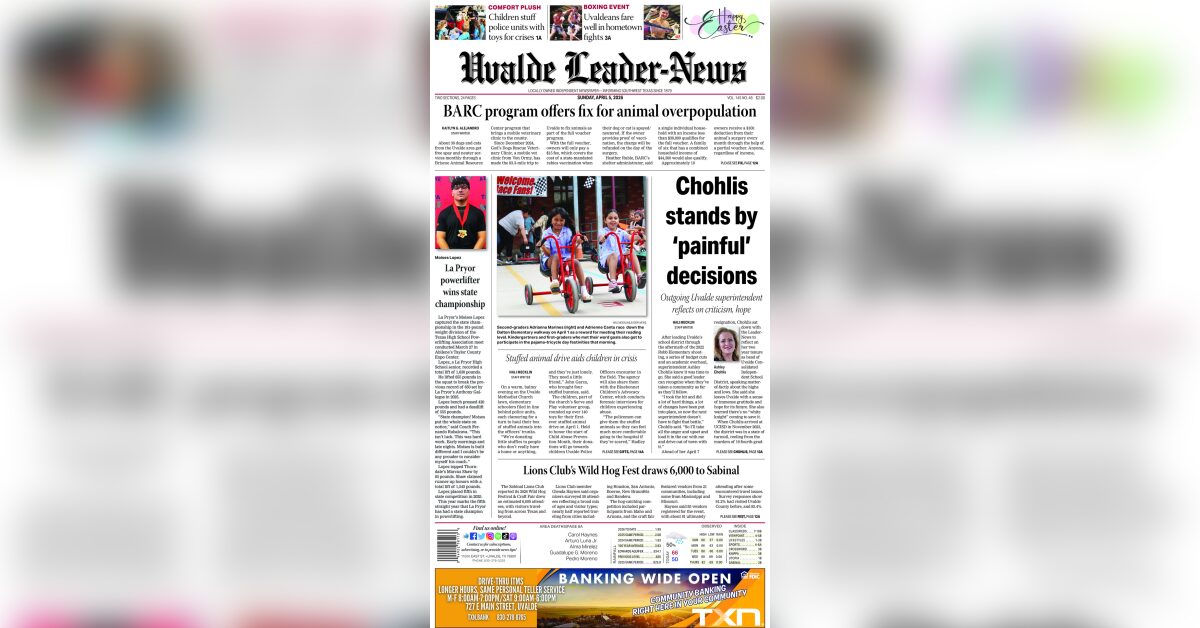 Uvalde Leader-News Sunday, April 5, 2026 - Uvalde Leader News